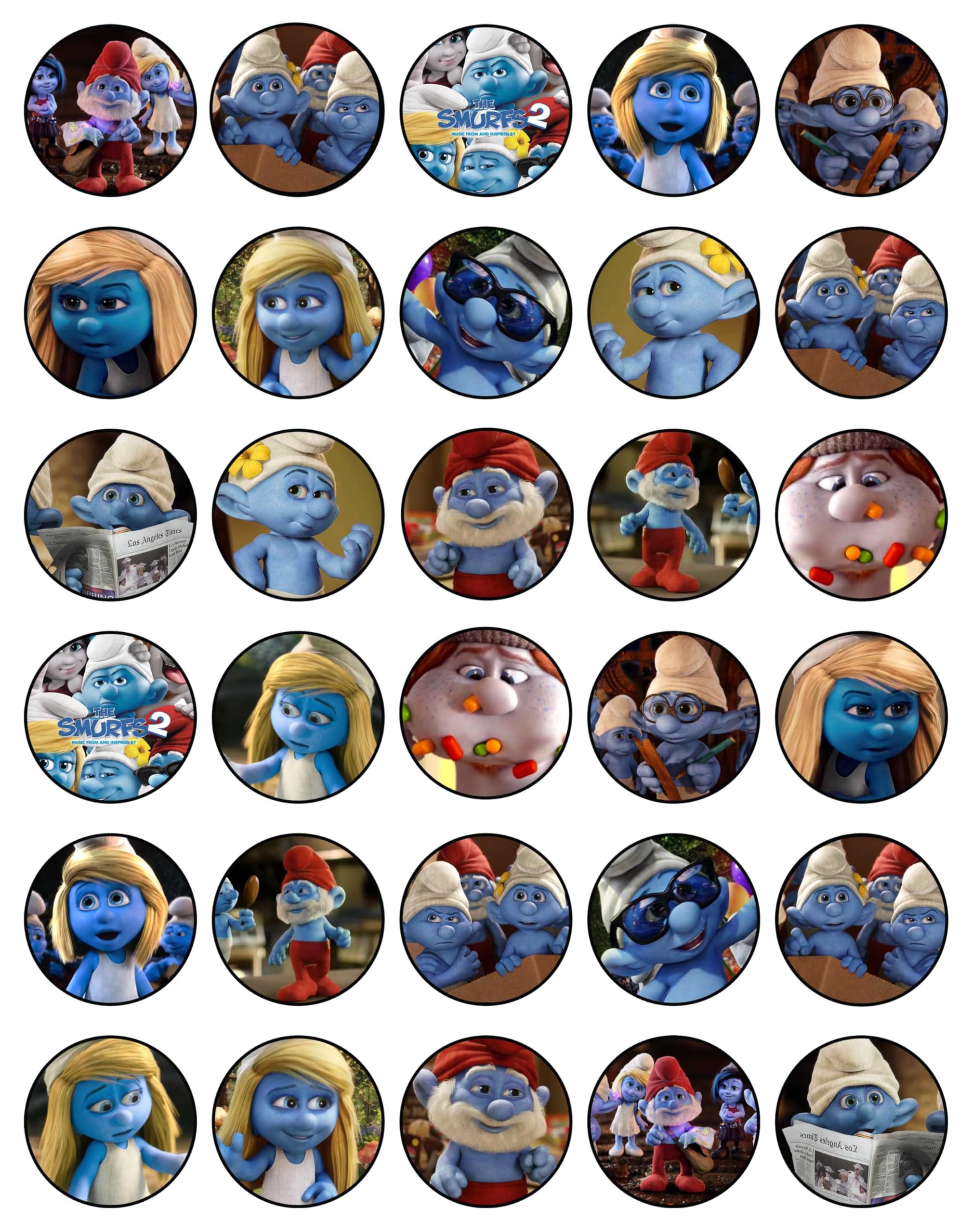30x Wafer Paper Smurf Edible Cupcake Topper – Luxlio