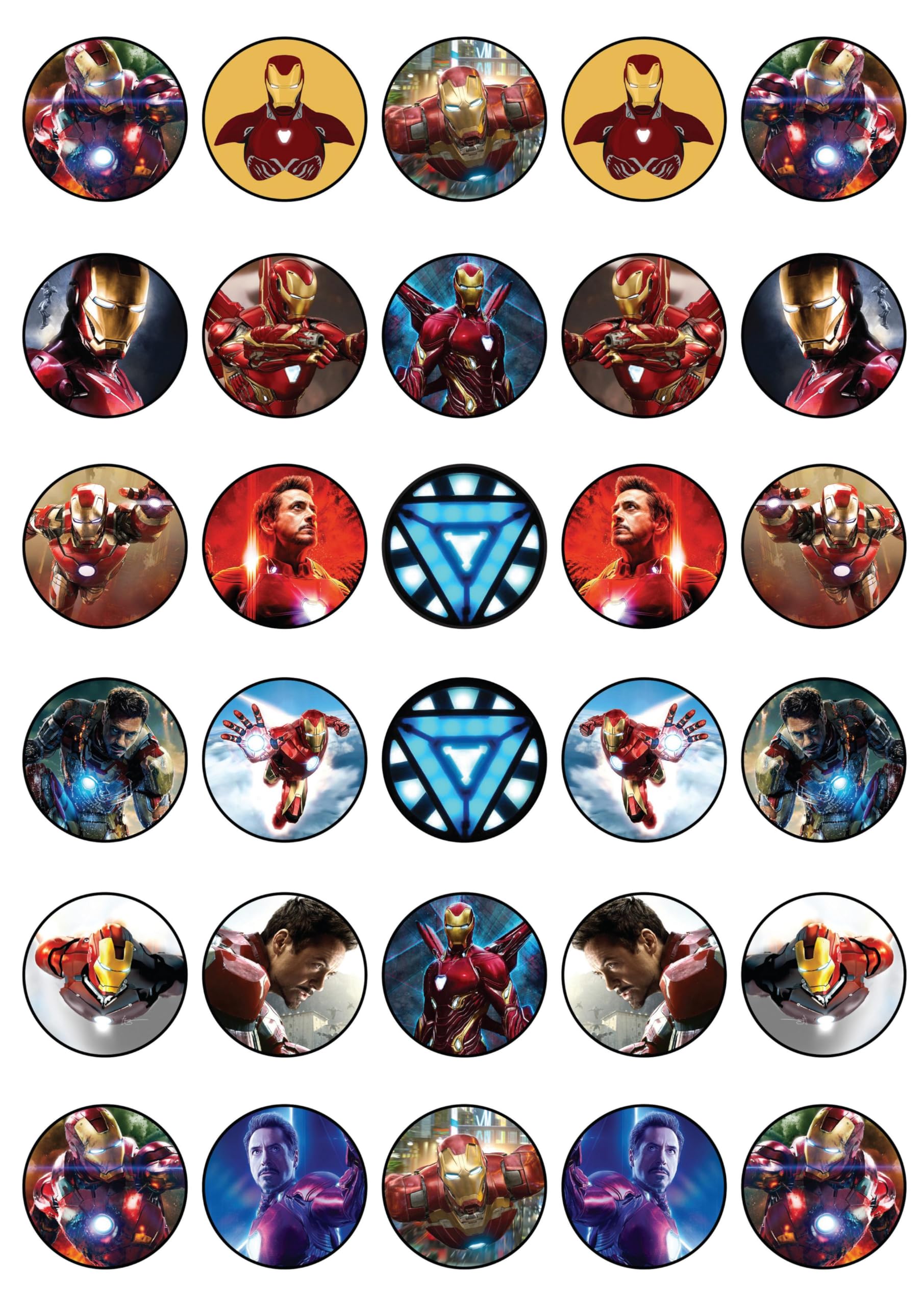 30x Wafer Paper Iron Man Edible Cupcake Topper – Luxlio